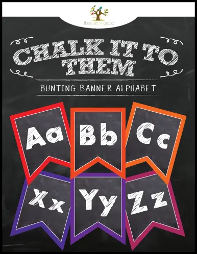 Chalkboard Bunting Banner Alphabet - Learning Attic