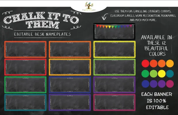 Chalkboard Editable Desk Nameplates - Learning Attic