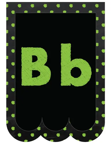 Chalkboard Bunting Banner Alphabet Polka Dot - Learning Attic