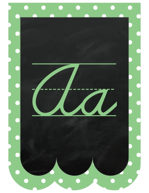 Chalkboard Bunting Banner Alphabet Polka Dot in Pastel Cursive ...