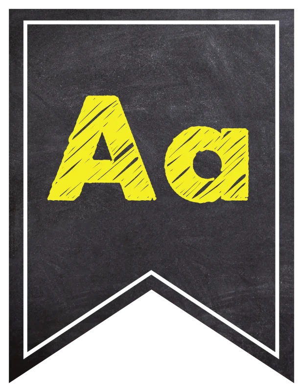 Chalkboard Bunting Banner Alphabet in Neon - Learning Attic