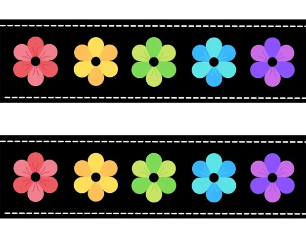 Bulletin Board Borders Set Rainbow Black & White - Learning Attic
