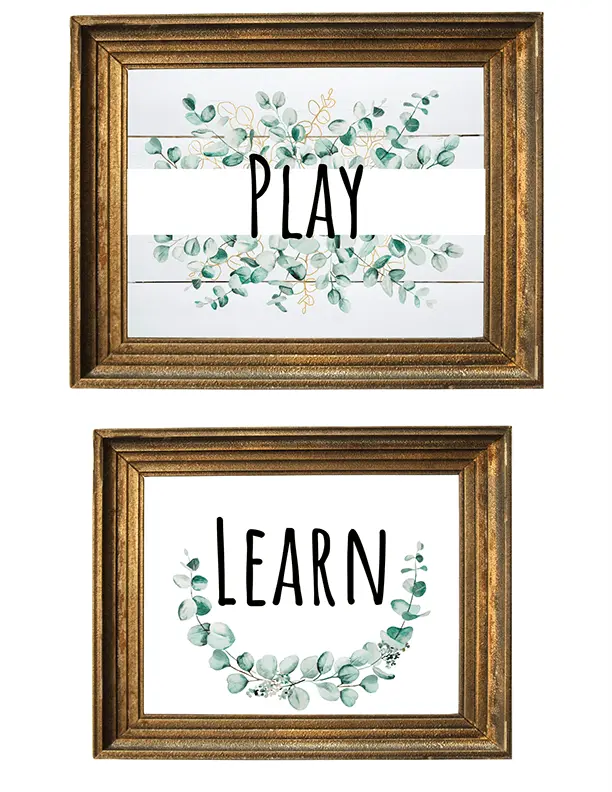 Farmhouse & Eucalyptus Bulletin Board Set - Learning Attic