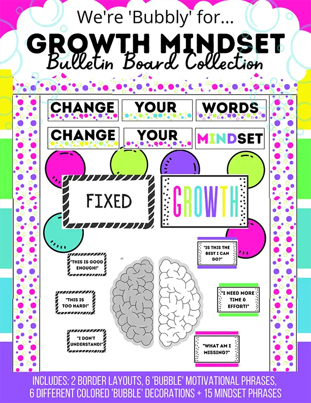 Growth Mindset Bulletin Board Collection - Learning Attic