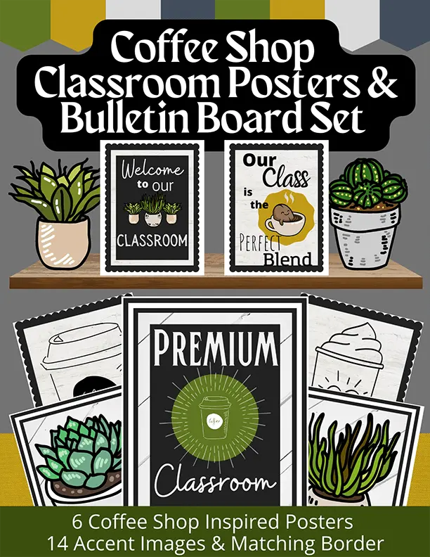 Coffee Shop Classroom Posters & Bulletin Board Set - Learning Attic