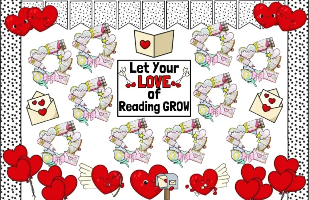 Valentine's Reading Wreath Craftivity for Fiction/Non-Fiction Books ...