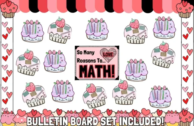 Valentine's Day Place Value Cupcake Math Craftivity & Bulletin Board ...
