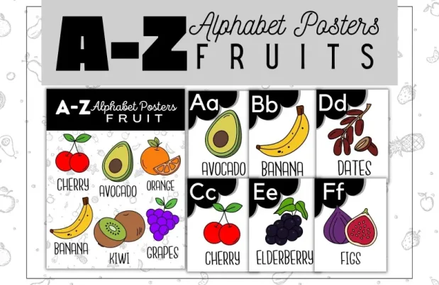 A-Z Alphabet Fruit Posters - Learning Attic