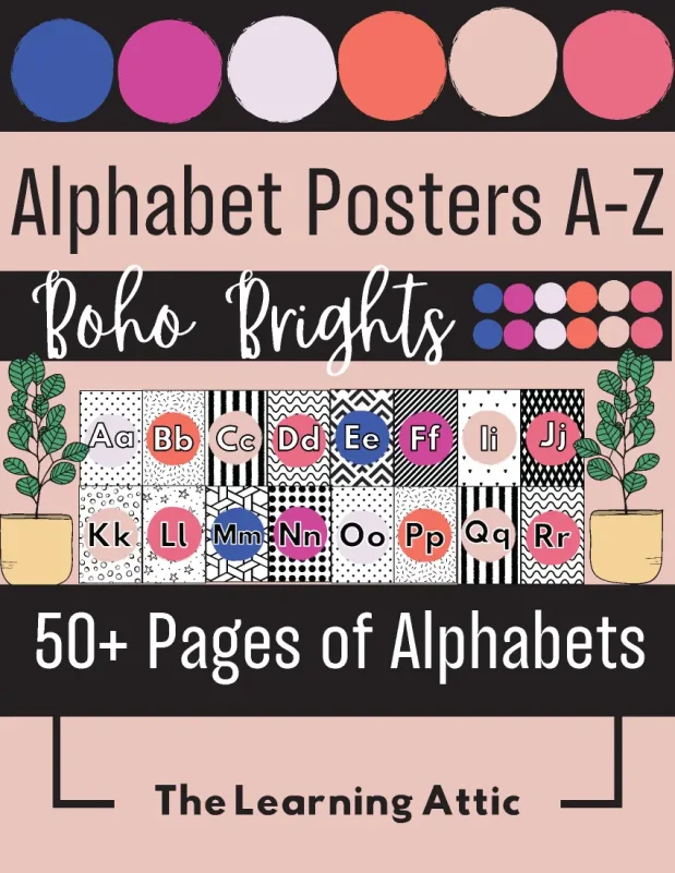 Bright Boho Alphabet Posters - Learning Attic