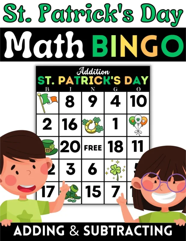 St. Patrick’s Day Addition and Subtraction BINGO Math Game - Learning Attic