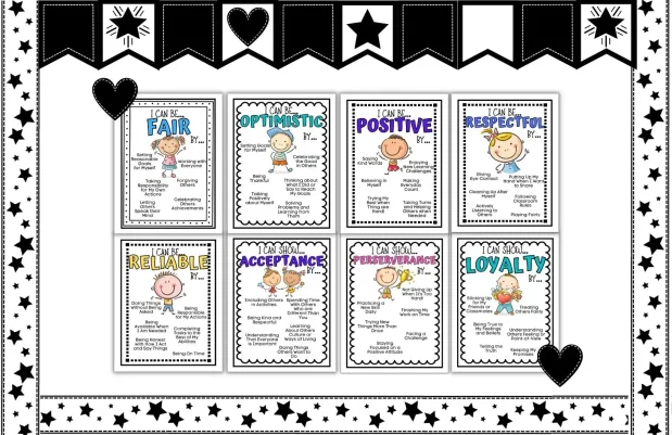 Character Traits Posters & Bulletin Board Set - Learning Attic