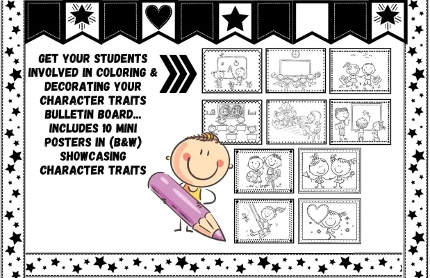 Character Traits Posters & Bulletin Board Set - Learning Attic