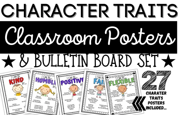 Character Traits Posters & Bulletin Board Set - Learning Attic