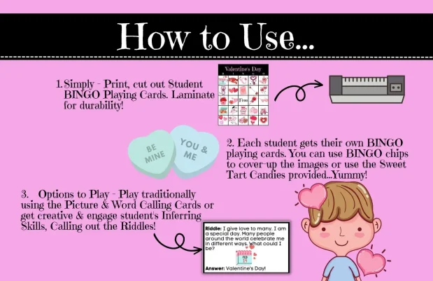 30 Valentine's Day Riddle Bingo Game - Learning Attic