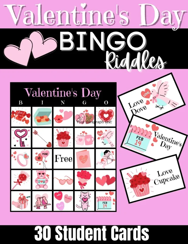 30 Valentine's Day Riddle Bingo Game - Learning Attic
