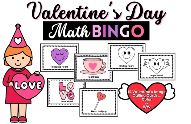 Valentine's Day Addition & Subtraction BINGO - Learning Attic