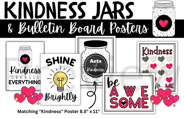 Kindness Jars Writing Activities & Bulletin Board Sets - Learning Attic