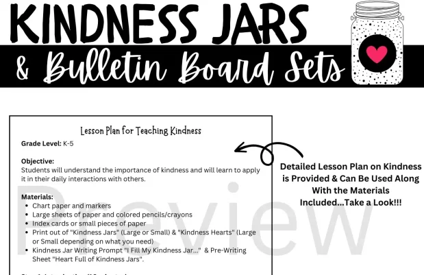 Kindness Jars Writing Activities & Bulletin Board Sets - Learning Attic