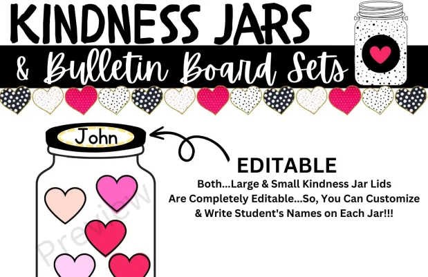 Kindness Jars Writing Activities & Bulletin Board Sets - Learning Attic