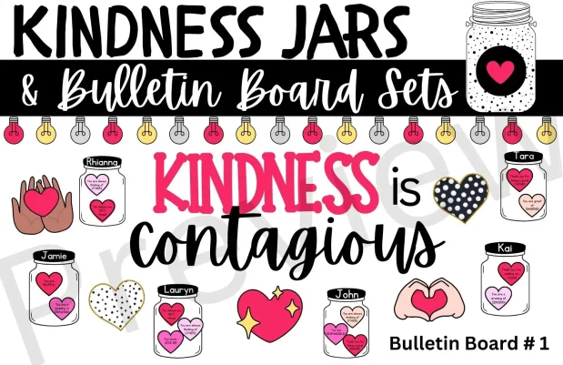 Kindness Jars Writing Activities & Bulletin Board Sets - Learning Attic