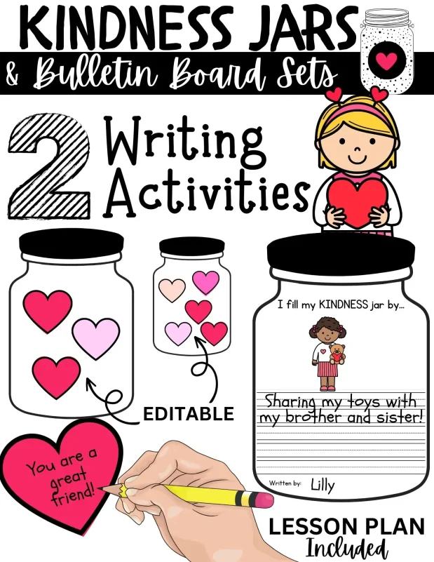Kindness Jars Writing Activities & Bulletin Board Sets - Learning Attic