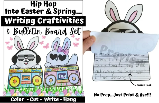 Easter & Spring Hip Hop Writing Craftivities & Bulletin Board Set ...