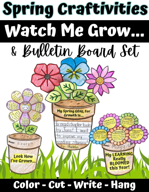 'Watch Me Grow' Spring Writing Craftivities and Bulletin Board Set ...