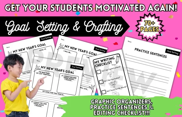 New Year's Goal Setting Party Horn & Bulletin Board Set - Learning Attic