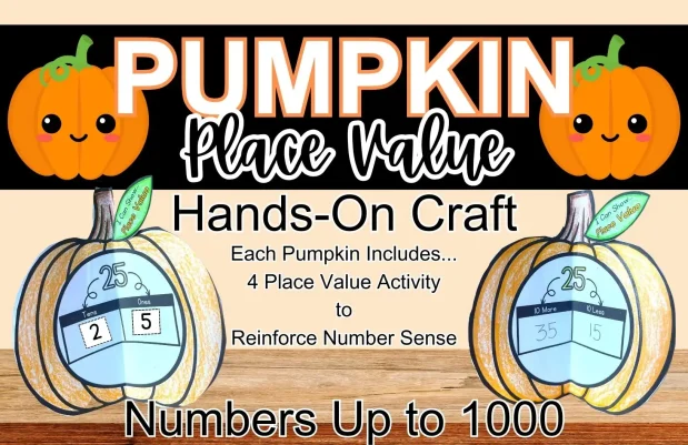 Place Value 3D Pumpkin Math Craft - Learning Attic