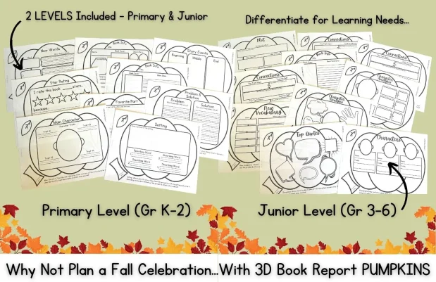 3D Pumpkin Book Report Craftivity - Learning Attic