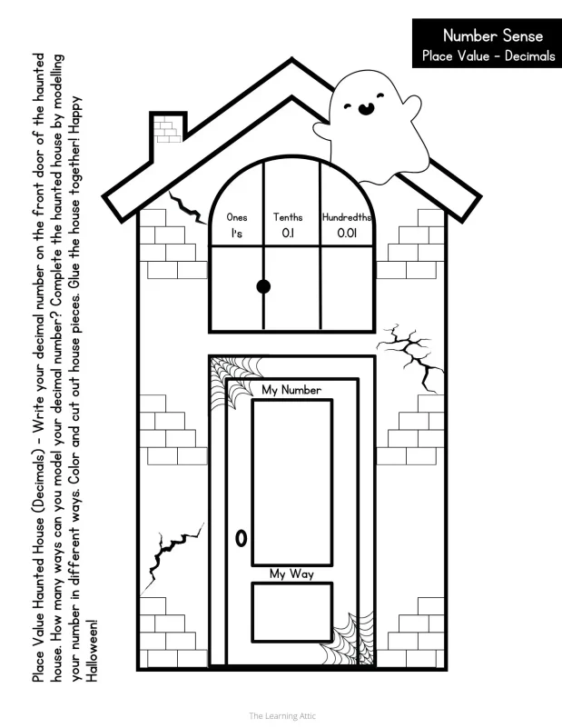 Haunted House Math Craftivity - Learning Attic
