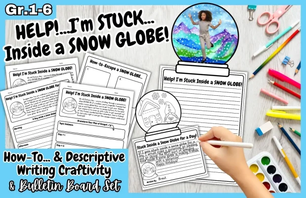 "HELP! I'm Stuck in a SNOW GLOBE!" Craftivity & Bulletin Board ...