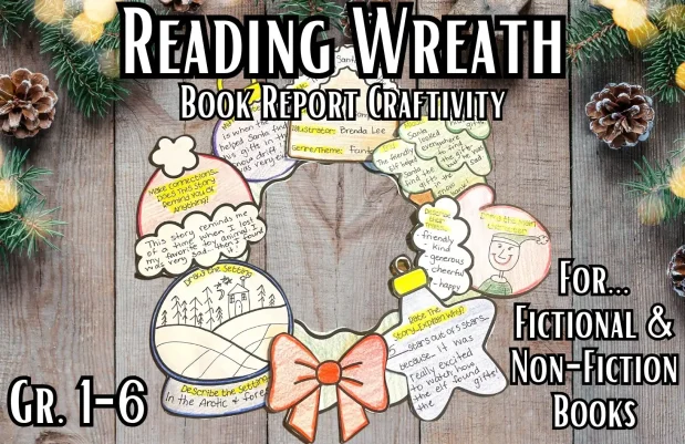 Reading Wreath Book Report for Fiction - Learning Attic