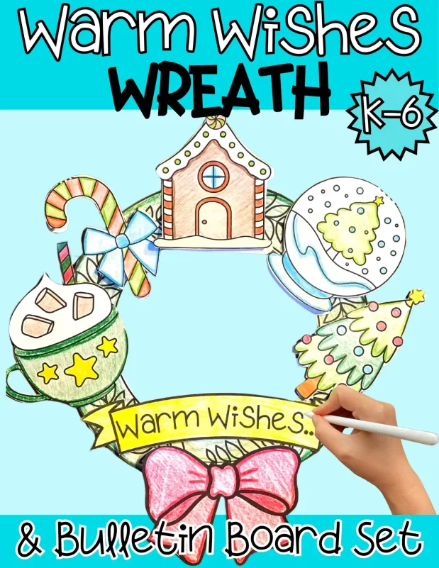 Warm Wishes Wreath Craftivity & Bulletin Set - Learning Attic