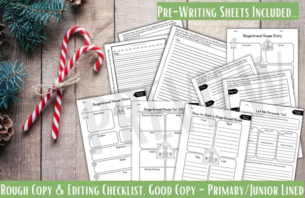 Build-A-Gingerbread House Writing Craftivities - Learning Attic