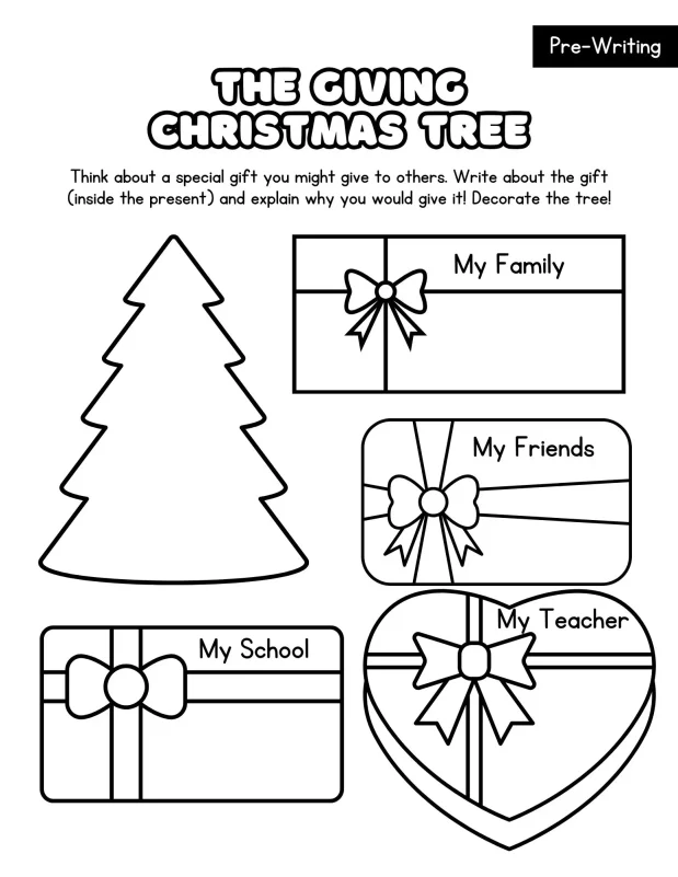 3D Christmas Tree Writing Craft - Learning Attic