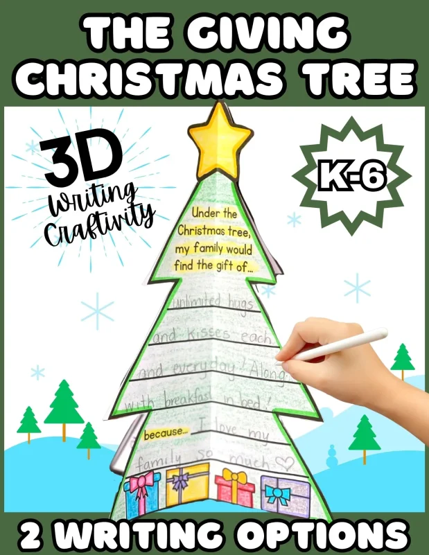 3D Christmas Tree Writing Craft - Learning Attic