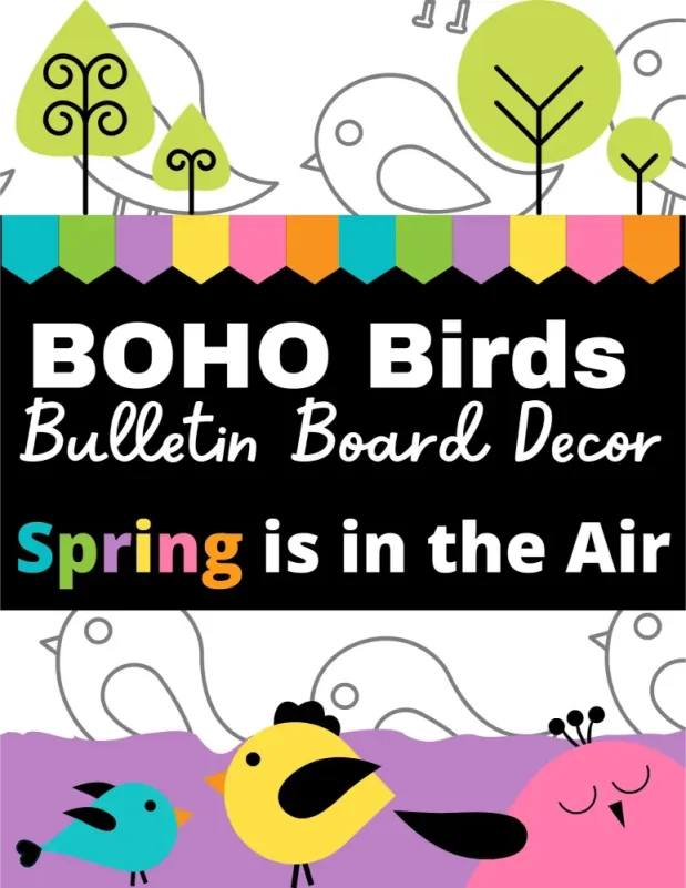 Boho Birds Bulletin Board Decor Set - Learning Attic