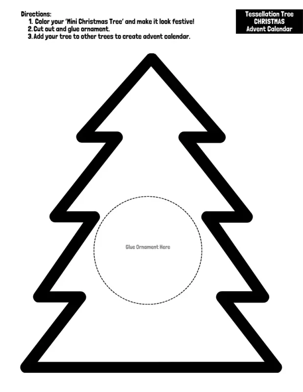 Christmas Tessellation Advent Calendar Holiday Craft December Bulletin ...
