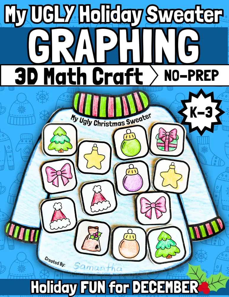 Ugly Holiday Sweater 3D Math Craft | Christmas & December Graphing ...