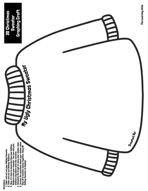 Ugly Holiday Sweater 3D Math Craft | Christmas & December Graphing ...