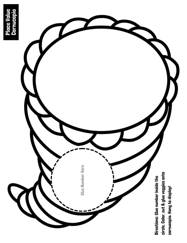 Thanksgiving Math Craft, Place Value Cornucopia, November Math Centers ...