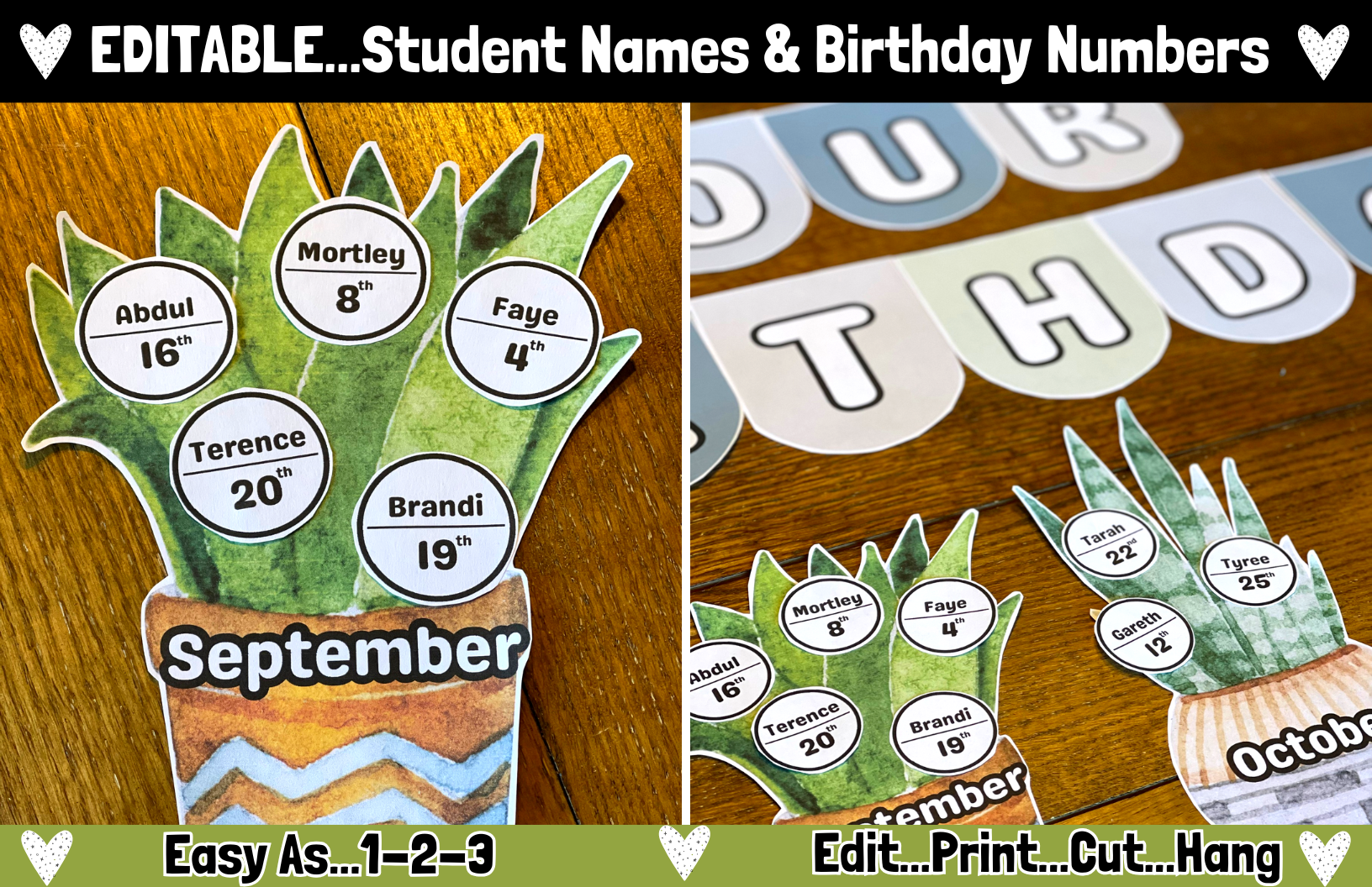 EDITABLE Boho Birthday Calendar, Birthday Display, Birthday Board Wall ...