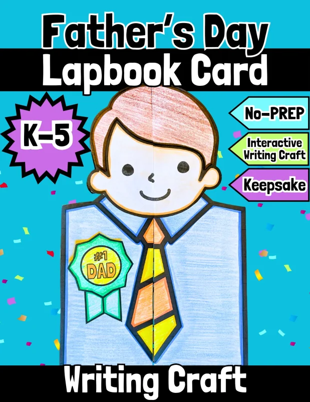 Father's Day Lapbook Card Craft End-of-the-Year Printable June Writing ...