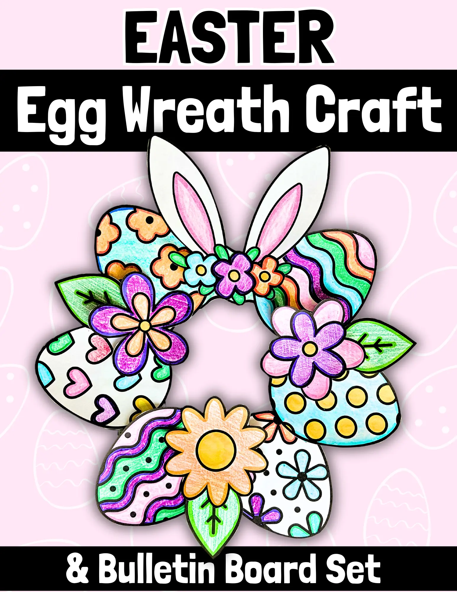 Easter Spring Craftivity Egg Wreath March April May Craft Activity Art ...