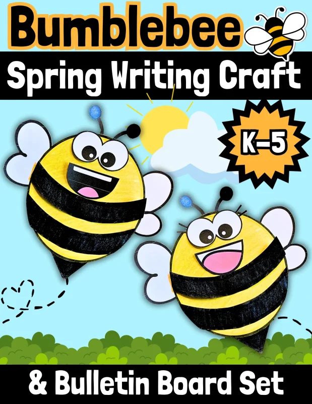 Spring Bee Insect Craft Printable Writing Prompts Activity March April ...