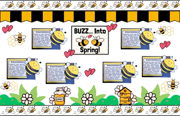 Spring Bee Insect Craft Printable Writing Prompts Activity March April ...