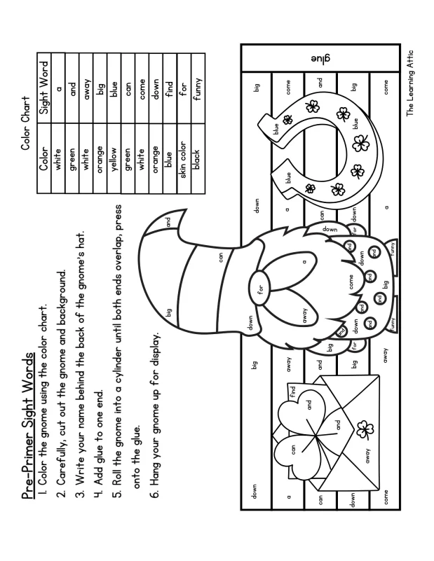 St. Patrick's Day Craft, Sight Words March Activity, St. Paddy's ...