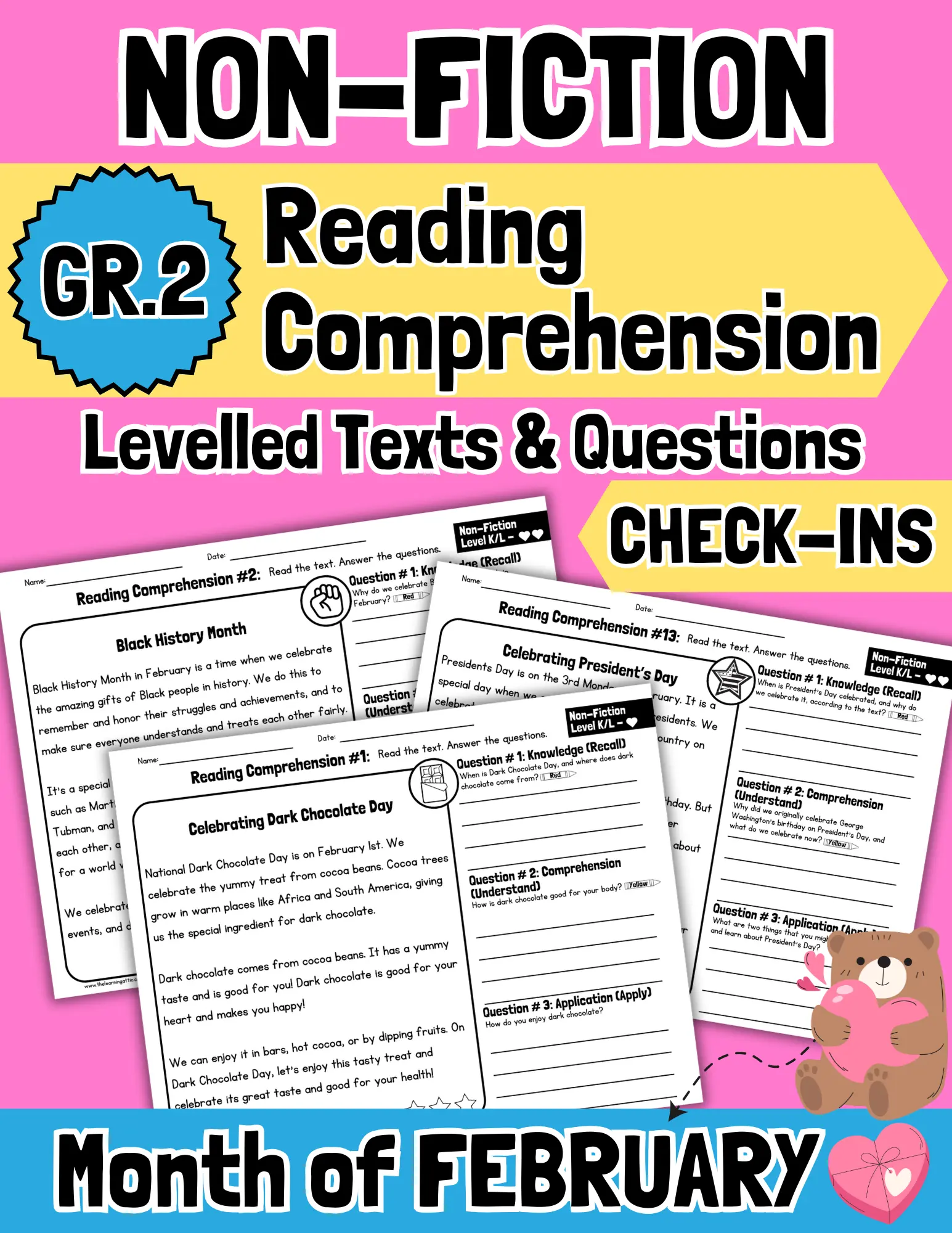 Reading Comprehension, 20 Non-Fiction Levelled Texts for February ...