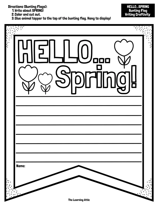 Spring Writing Craftivity Banner March April May Craft Activity ...
